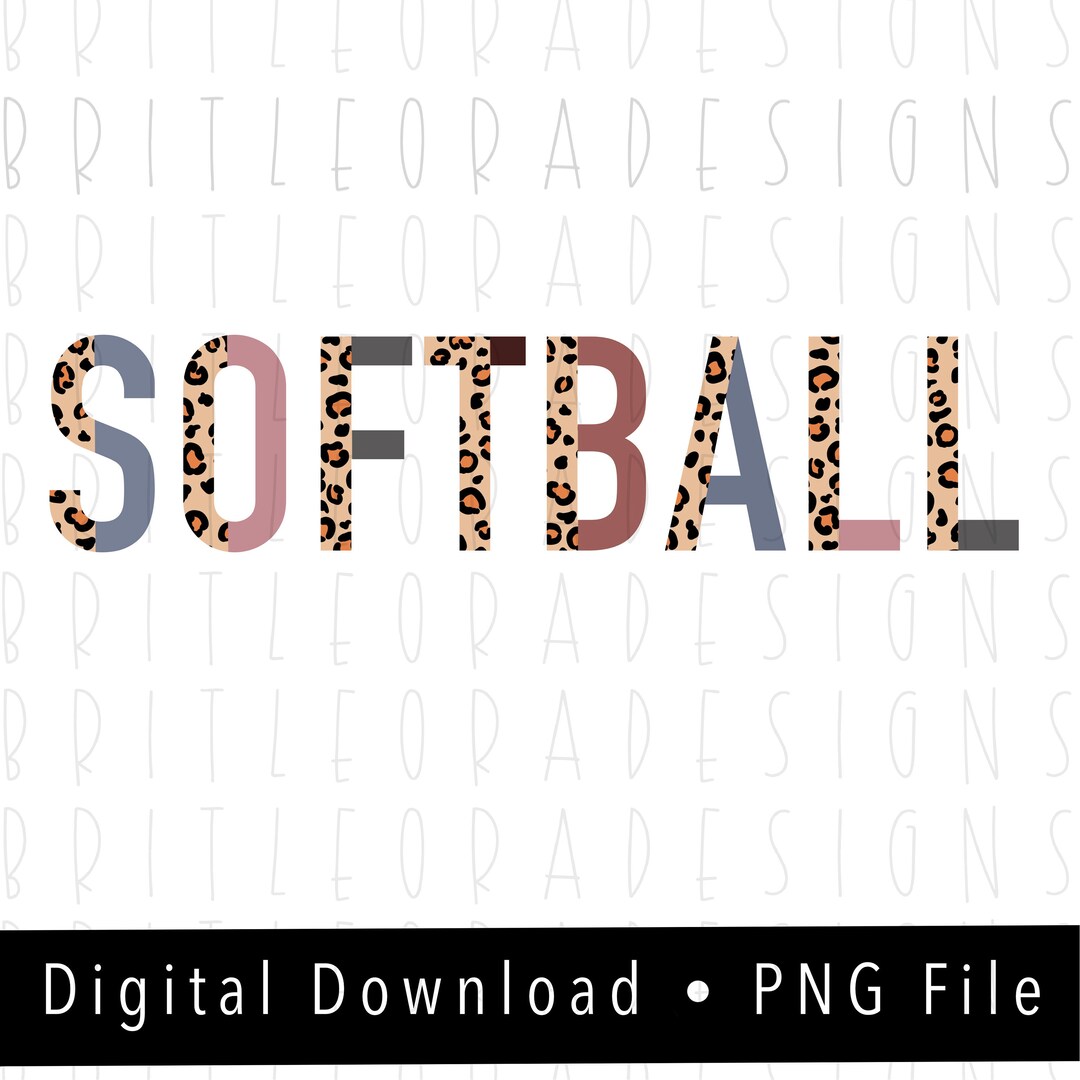 Leopard and Boho SOFTBALL PNG, Leopard and Boho, Instant Digital ...