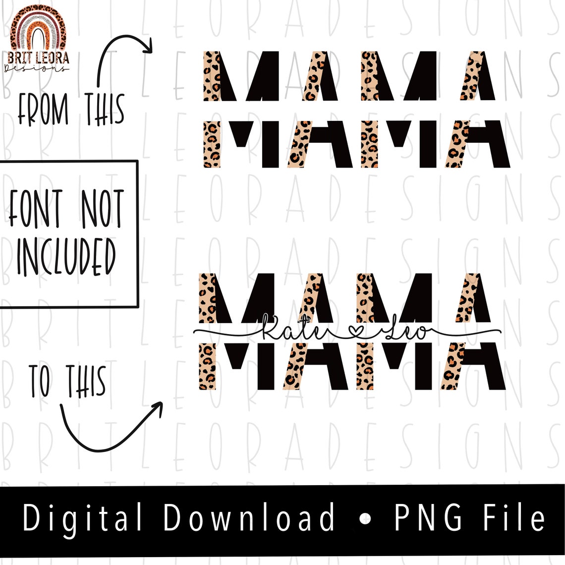 Customizable Mama PNG Templates 1 Template With Space for You - Etsy