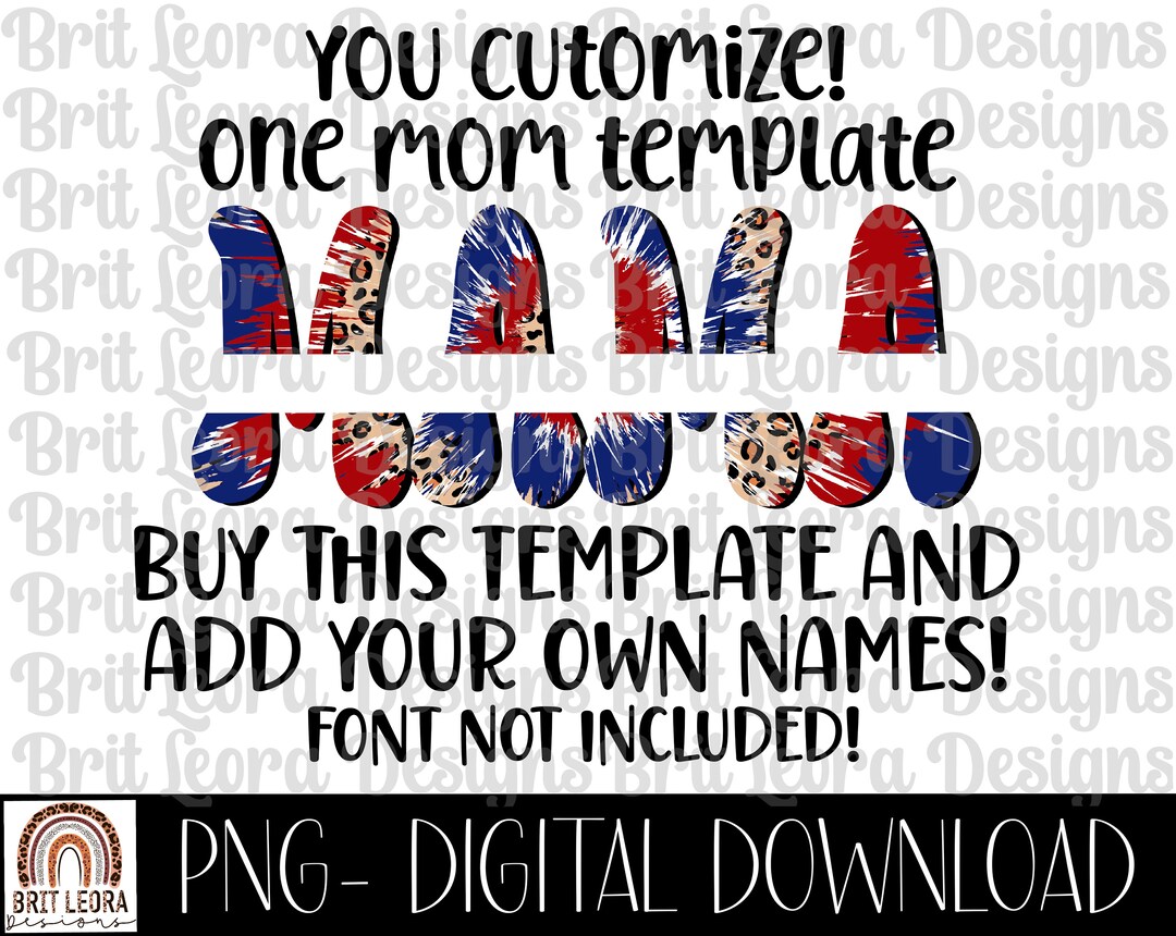 Customizable Mama PNG Templates, 1 Template With Space for You to Add ...