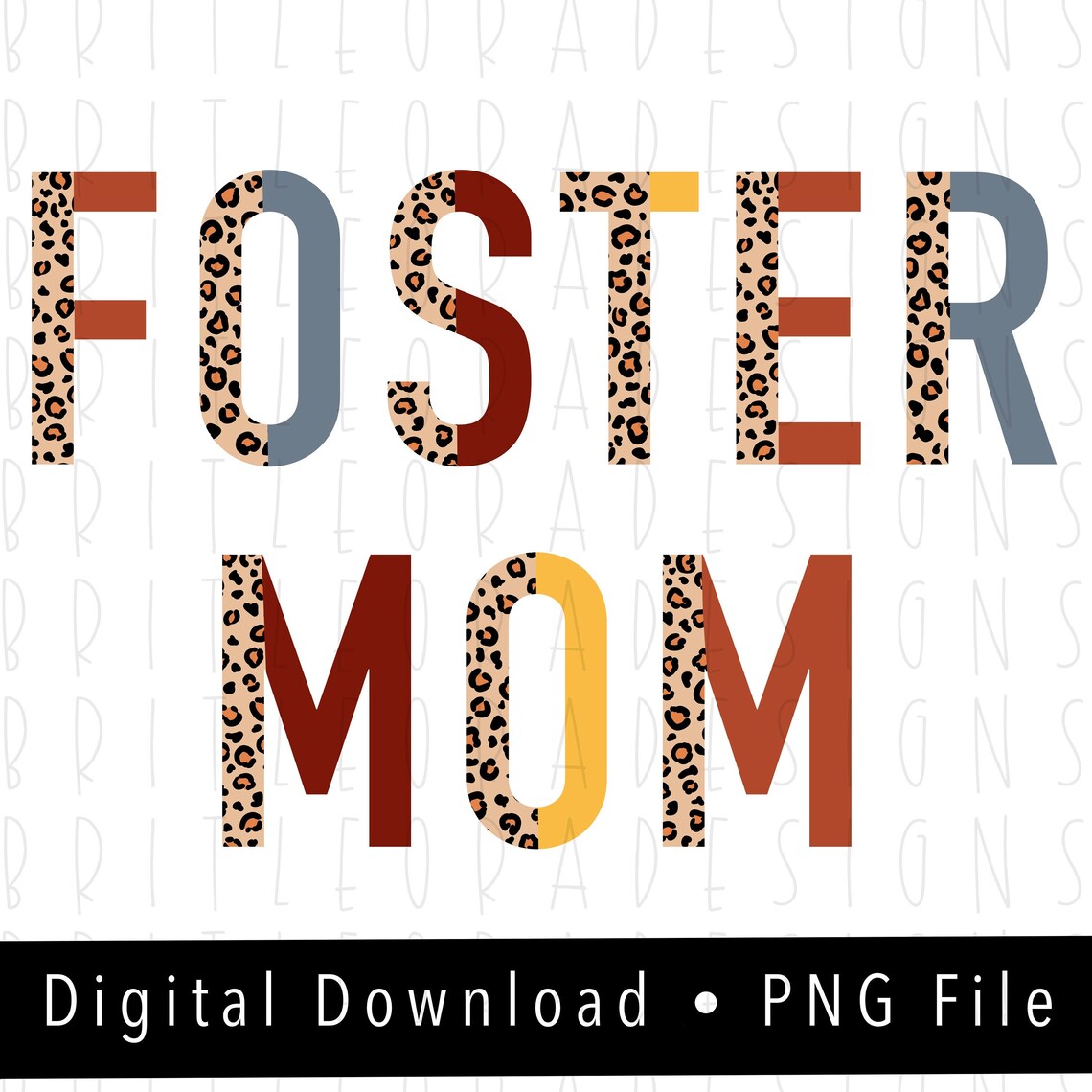 FOSTER MOM PNG Leopard and Boho Instant Digital Download | Etsy