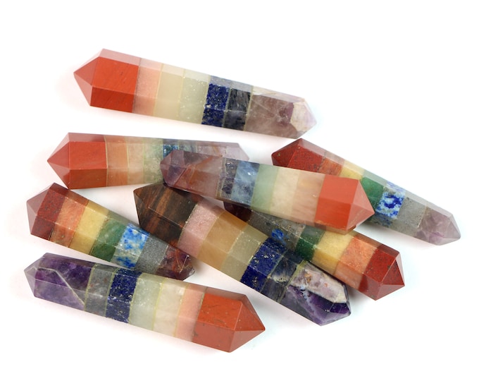 7 Chakra Crystal Tower Double Terminated Point, Seven Chakra Double ...
