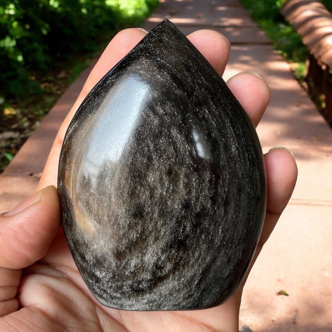 Black Obsidian Flame Freeform Crystal, Black Obsidian Crystal Free Form ...