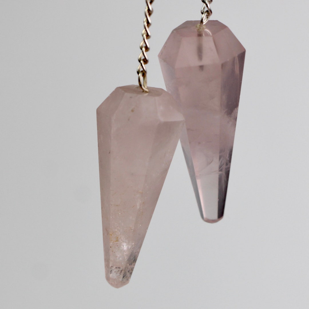 Rose Quartz Crystal Pendulums, Gemstone Rose Quartz Pendulums - Etsy