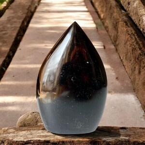 Black Obsidian Flame Freeform Crystal, Black Obsidian Crystal Free Form ...