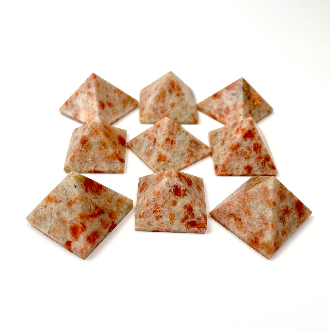 Sunstone Crystal Pyramid, Healing Gemstone, Crystal Grid - Etsy