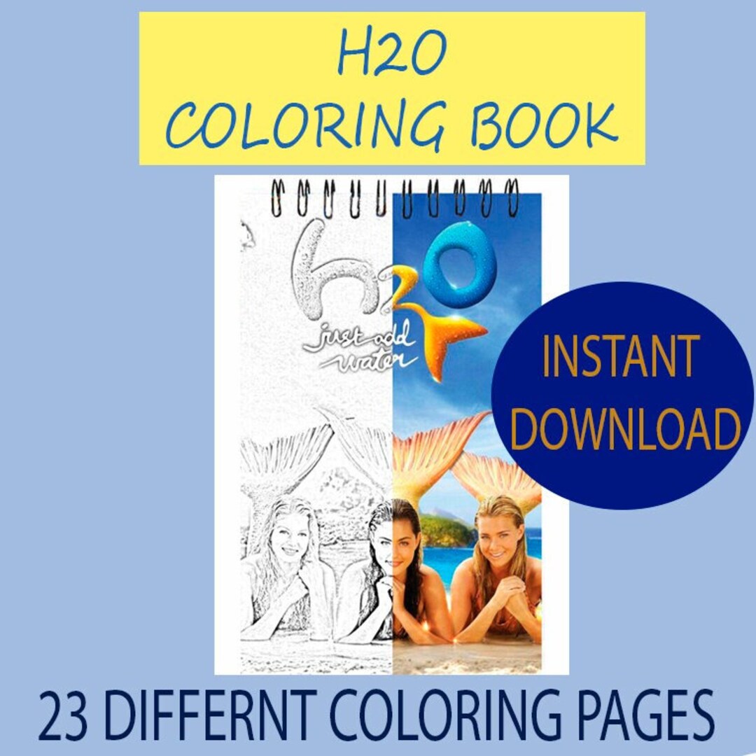 H2O Coloring Pages H2O Coloring Book Mandalas Makko - Etsy
