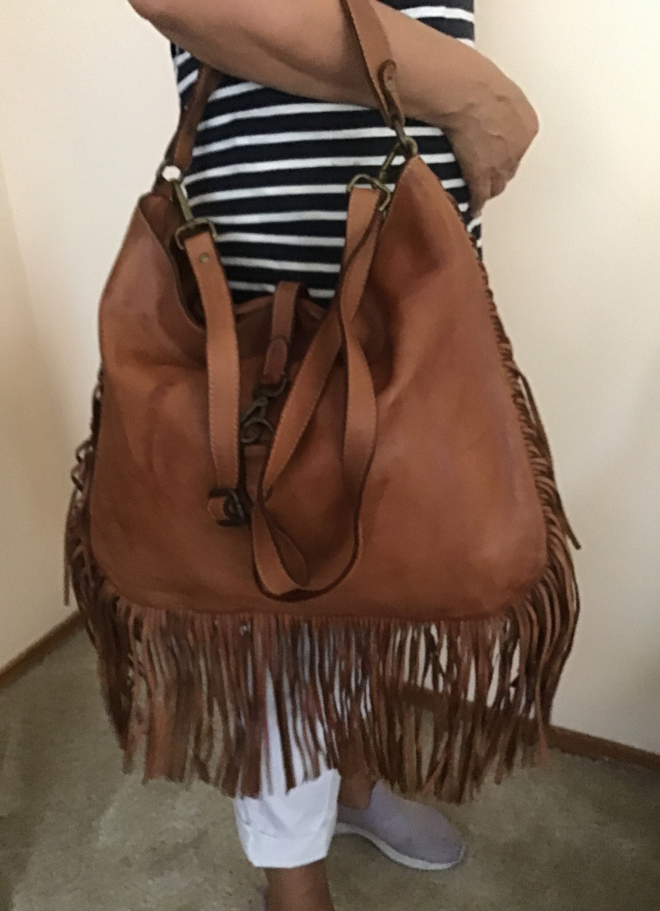 Extra Large Vintage Leather Bag - Etsy