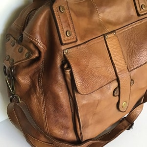 Extra Large Vintage Leather Bag - Etsy