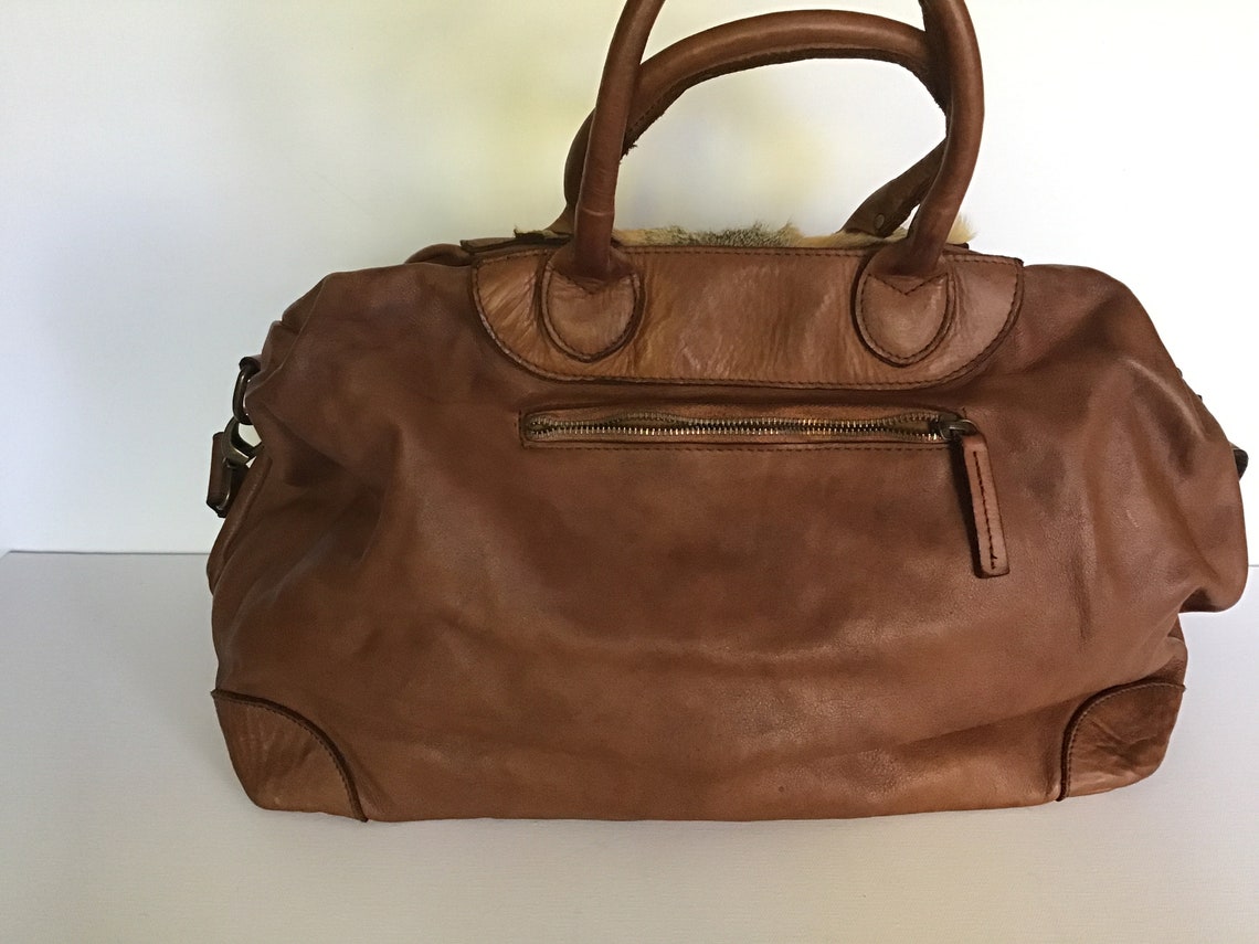 Extra Large Vintage Genuine Leather Bag - Etsy