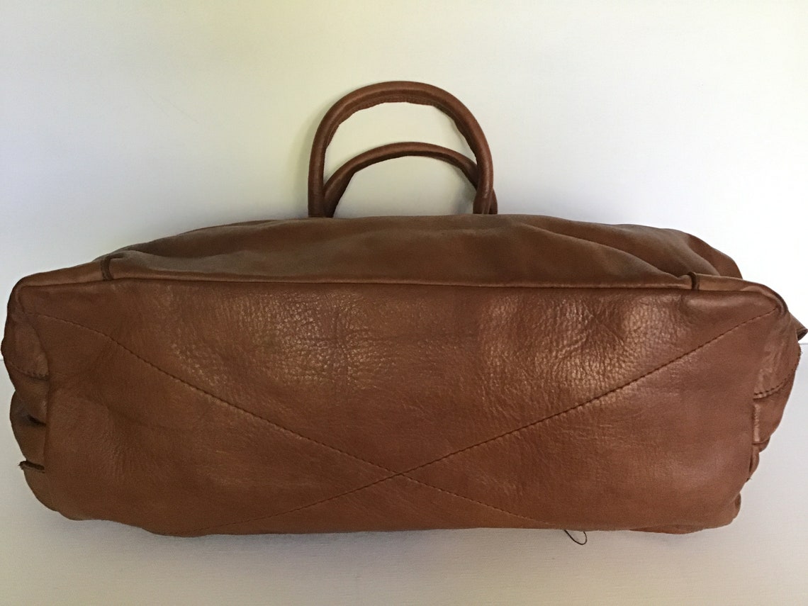 Extra Large Vintage Genuine Leather Bag - Etsy
