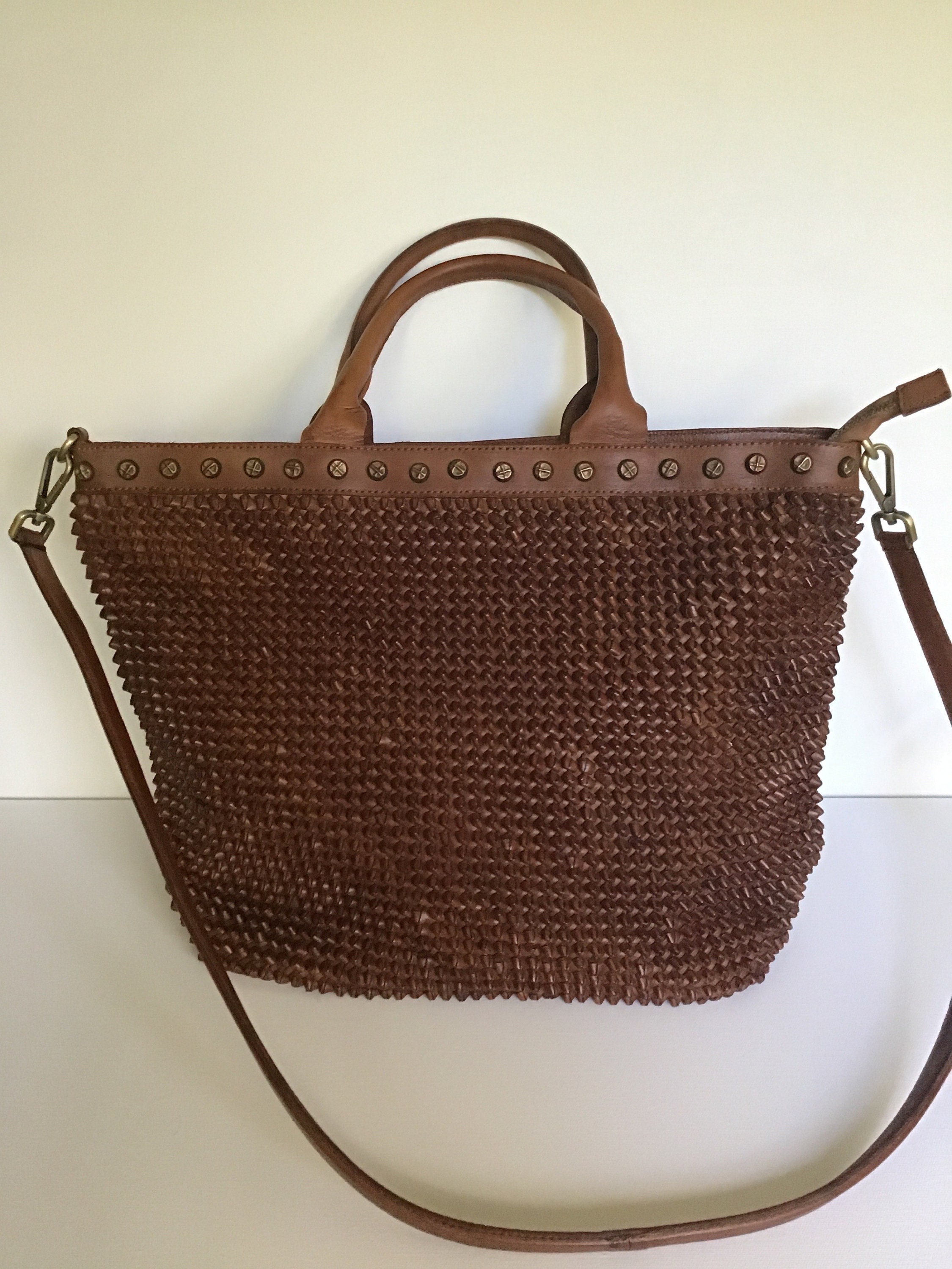 Extra Large Vintage Leather Bag - Etsy