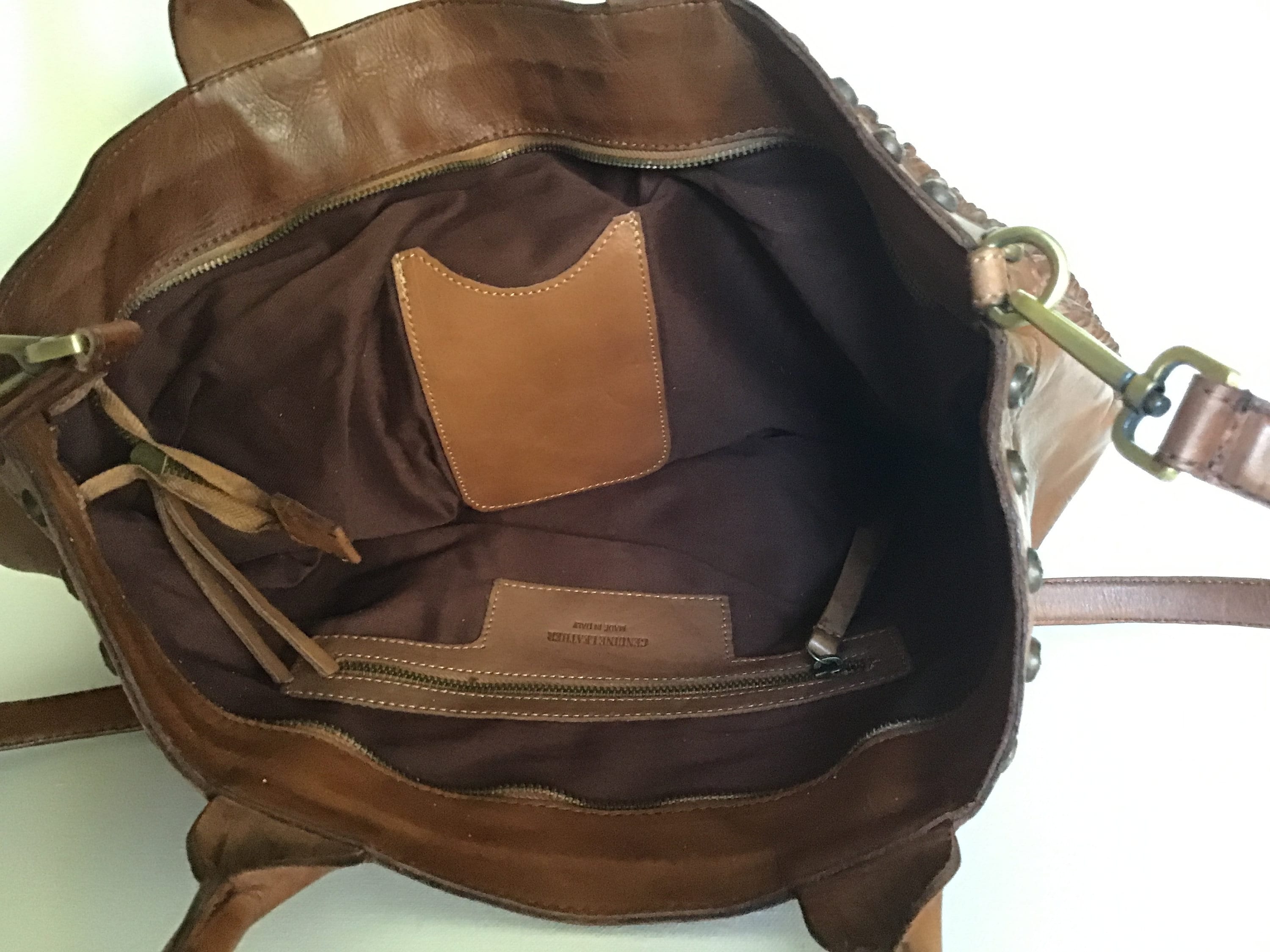 Extra Large Vintage Leather Bag - Etsy