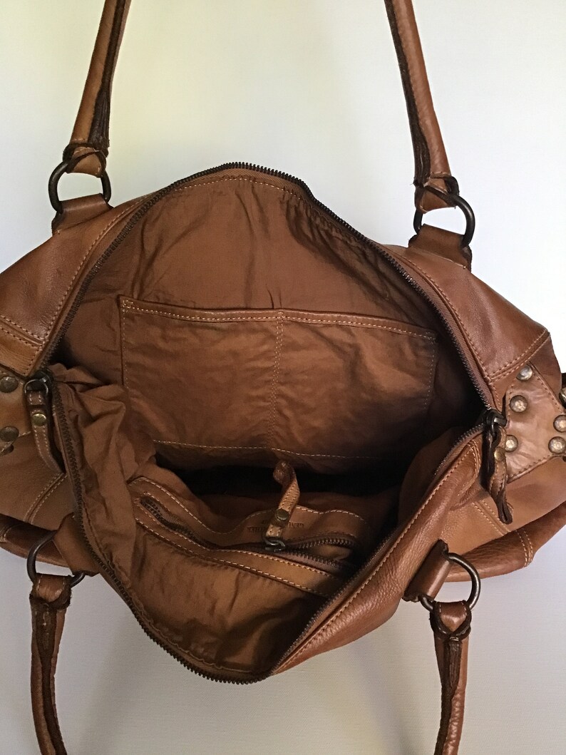 Extra Large Vintage Leather Bag - Etsy