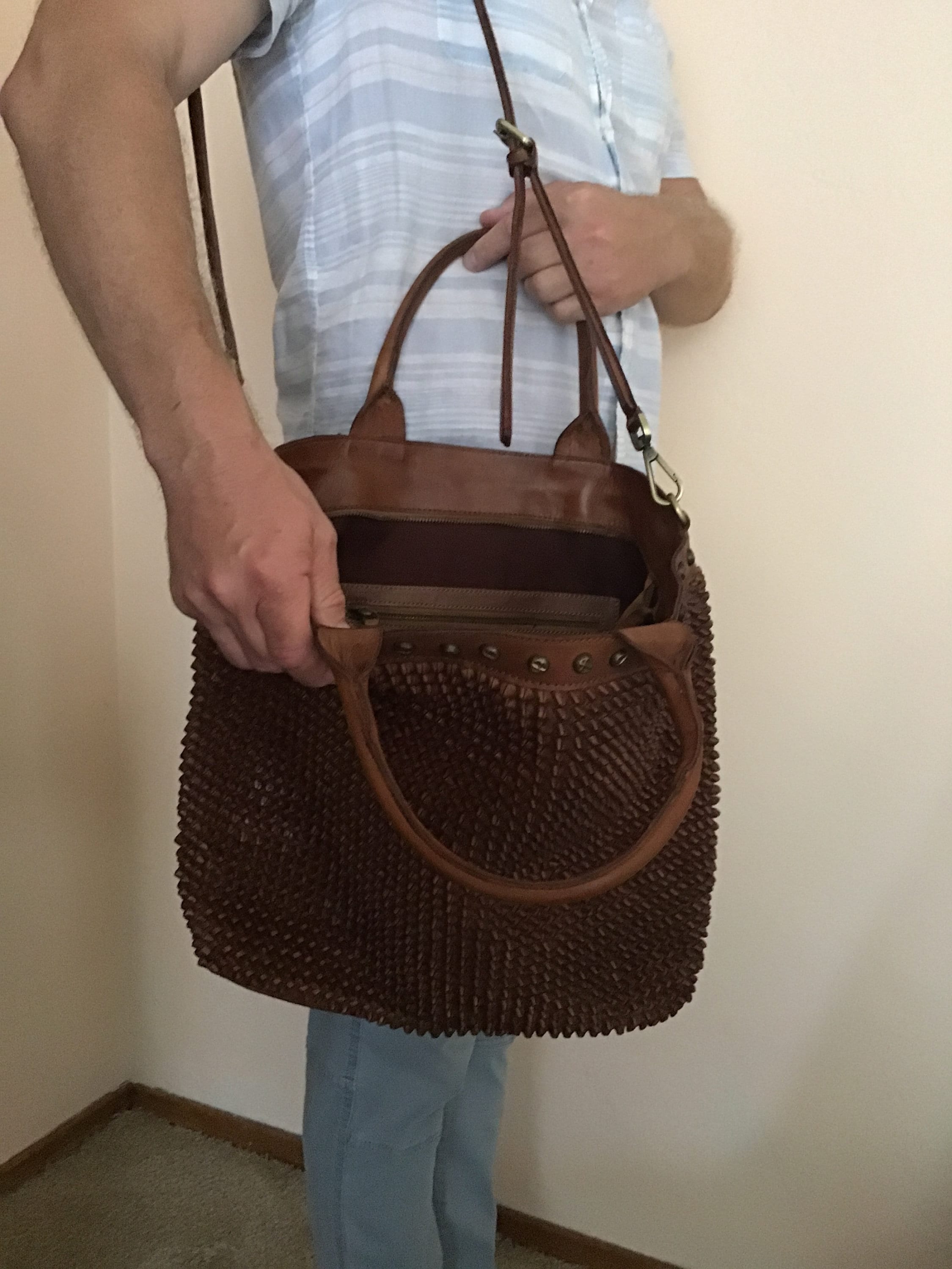 Extra Large Vintage Leather Bag - Etsy