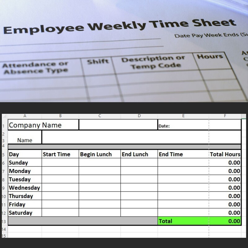 Time Sheet Calculator - Etsy