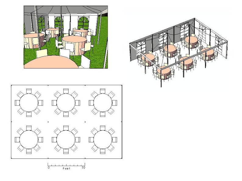 20' Wide Pole Tent Diagrams 46 Unique Layouts - Etsy