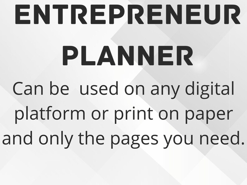 Entrepreneur Digital or Print Planner - Etsy