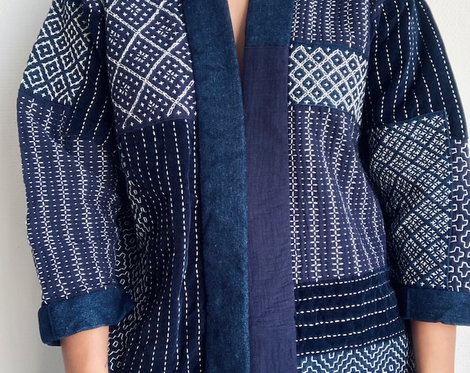 Indigo Union Handmade Sashiko Fabrics Unisex Japanese - Etsy
