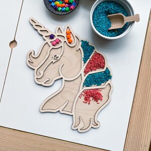 Unicorn Sensory Bin Tray, Unicorn Tinker Tray, Flisat Insert, Sensory ...