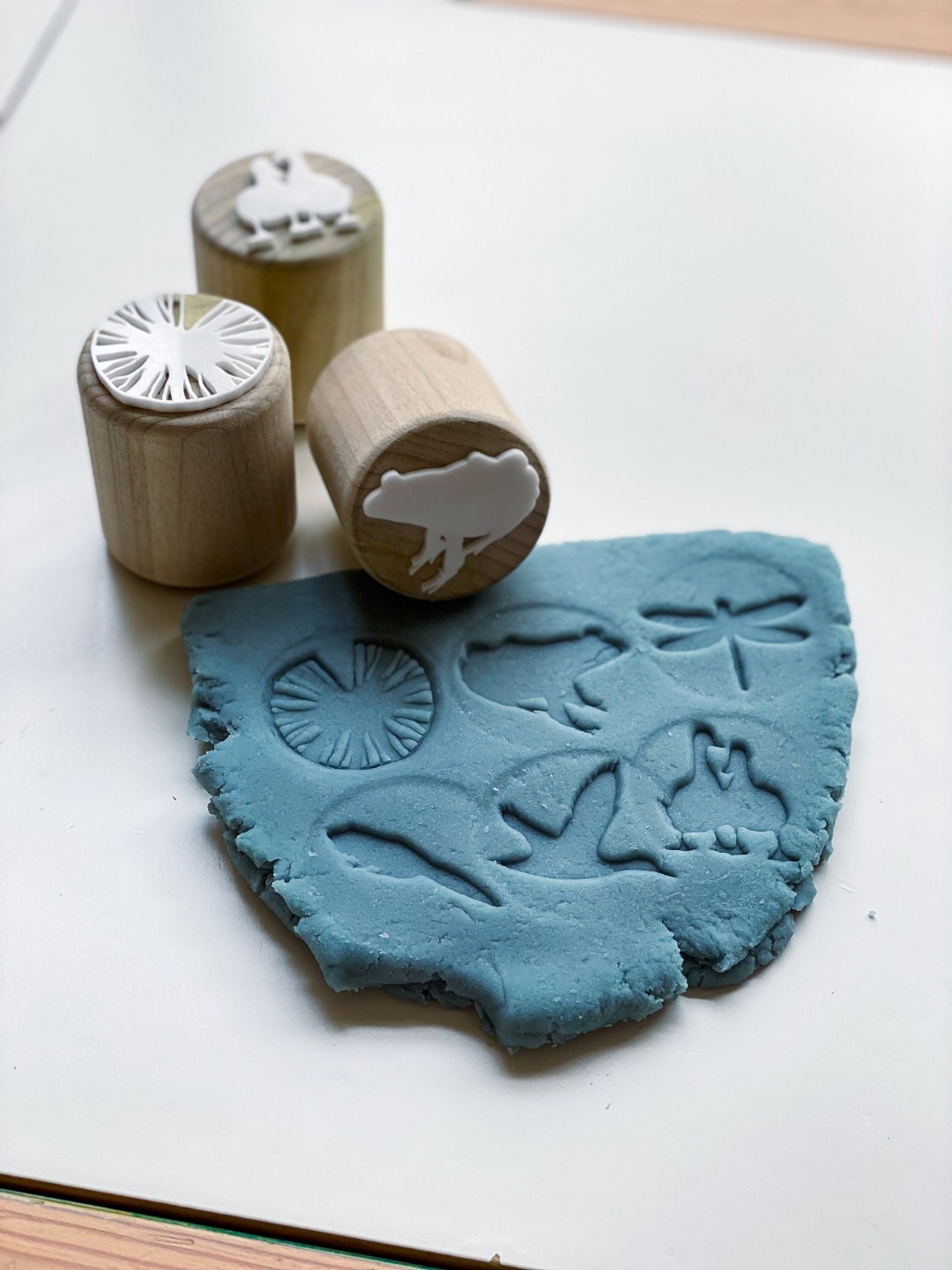 Pond Playdough Stamps, Wood Playdoh Stamp, Frog Playdoh Stamps, Wooden ...