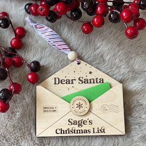 Letter to Santa Ornament Personalized Dear Santa Ornament - Etsy