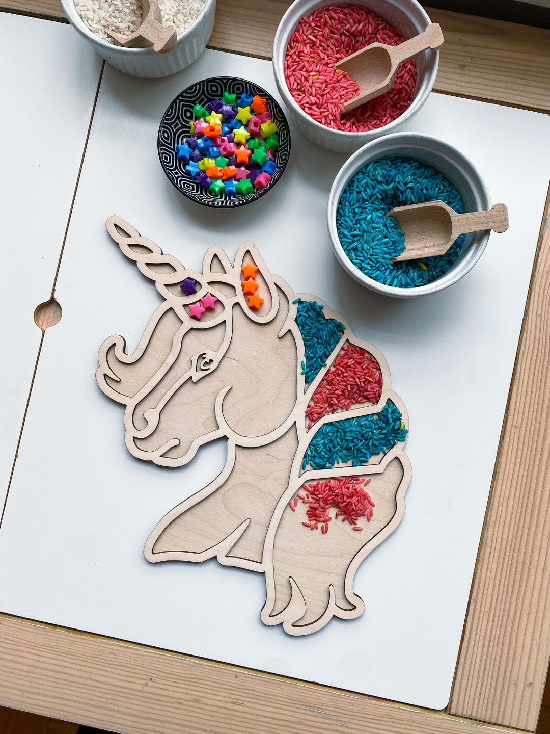 Unicorn Sensory Bin Tray, Unicorn Tinker Tray, Flisat Insert, Sensory ...