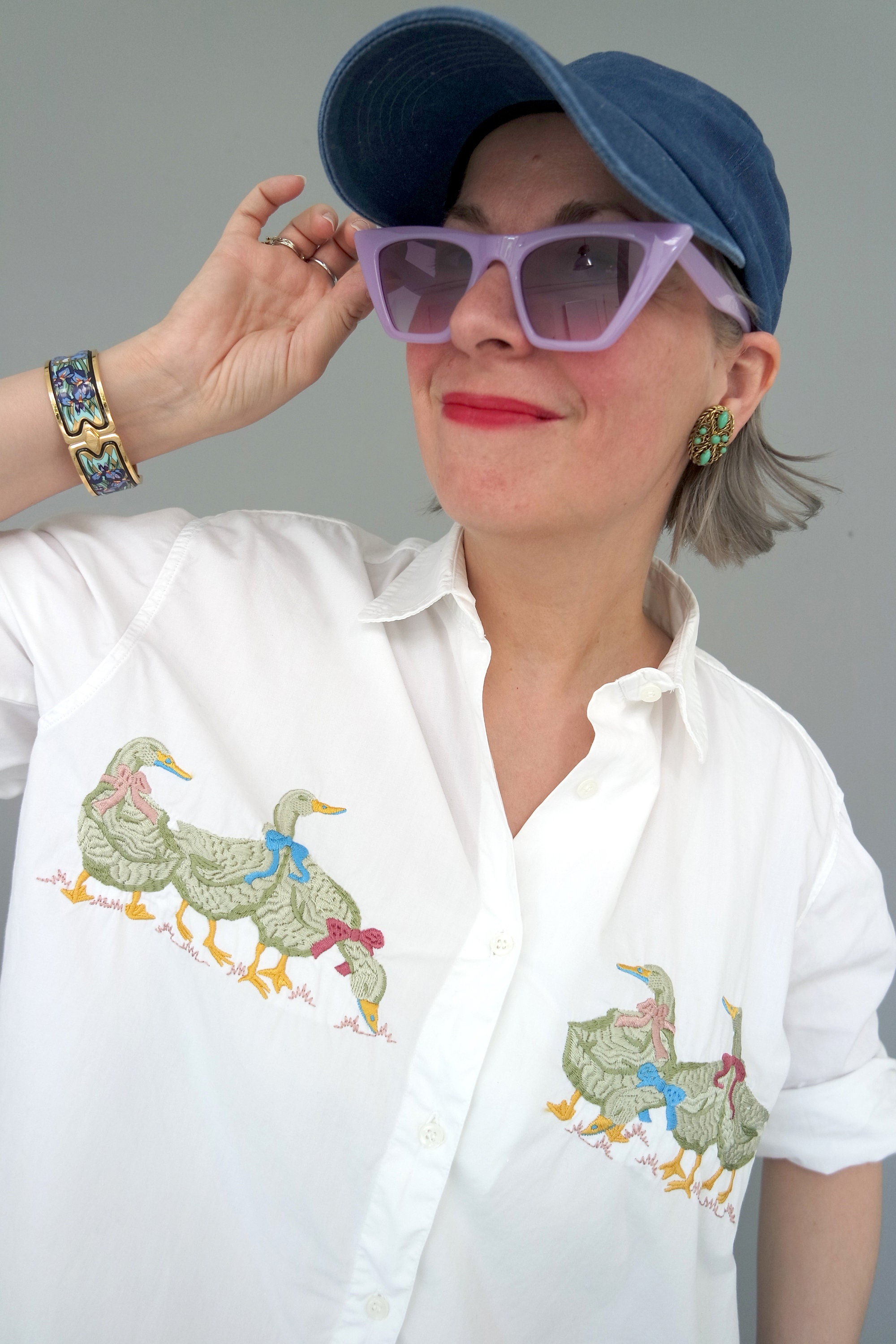 Vintage Goose / Duck Embroidered Cotton Folk Romantic Italian Blouse - Etsy