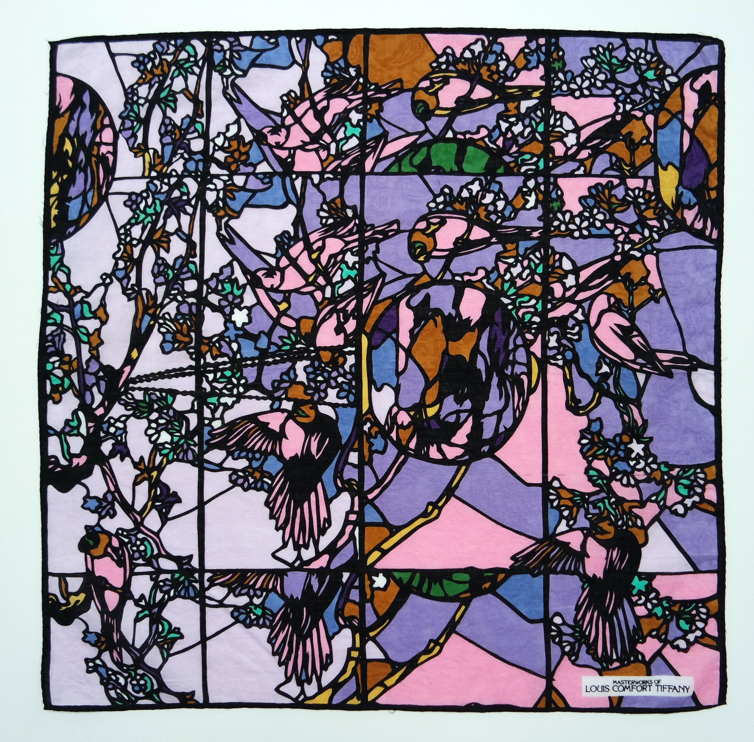 Masterworks of Louis Tiffany Vintage Silk Cotton Scarf | Glass Painting ...