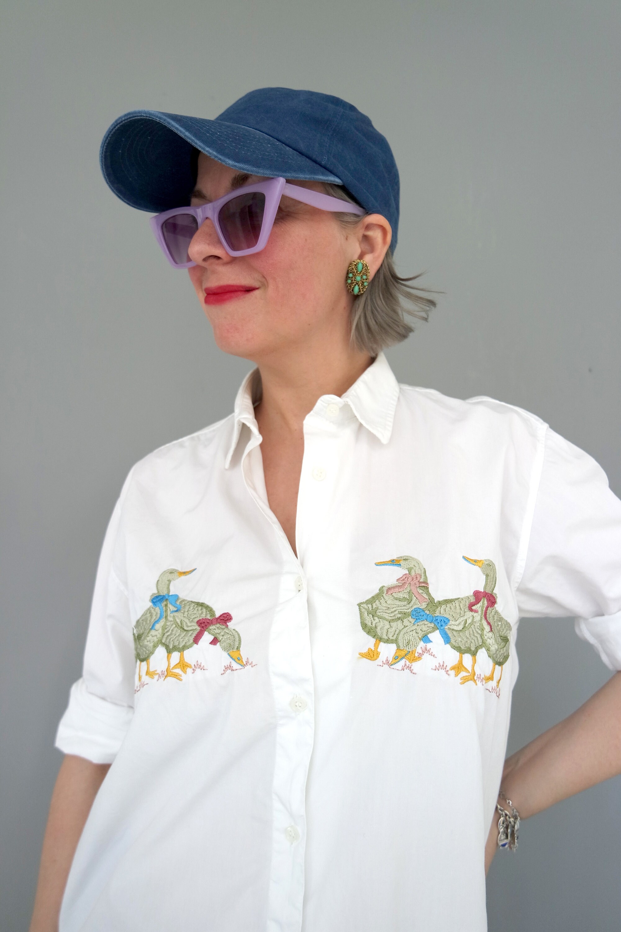 Vintage Goose / Duck Embroidered Cotton Folk Romantic Italian Blouse - Etsy