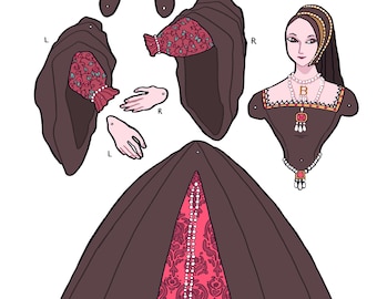 Anne Boylen Paper Doll - Printable Download - Etsy
