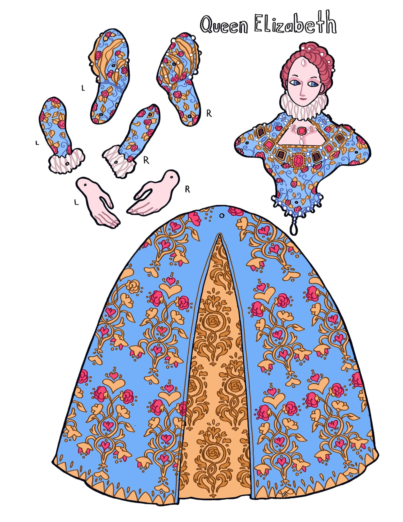 Queen Elizabeth I Paper Puppet - Printable Download - Etsy