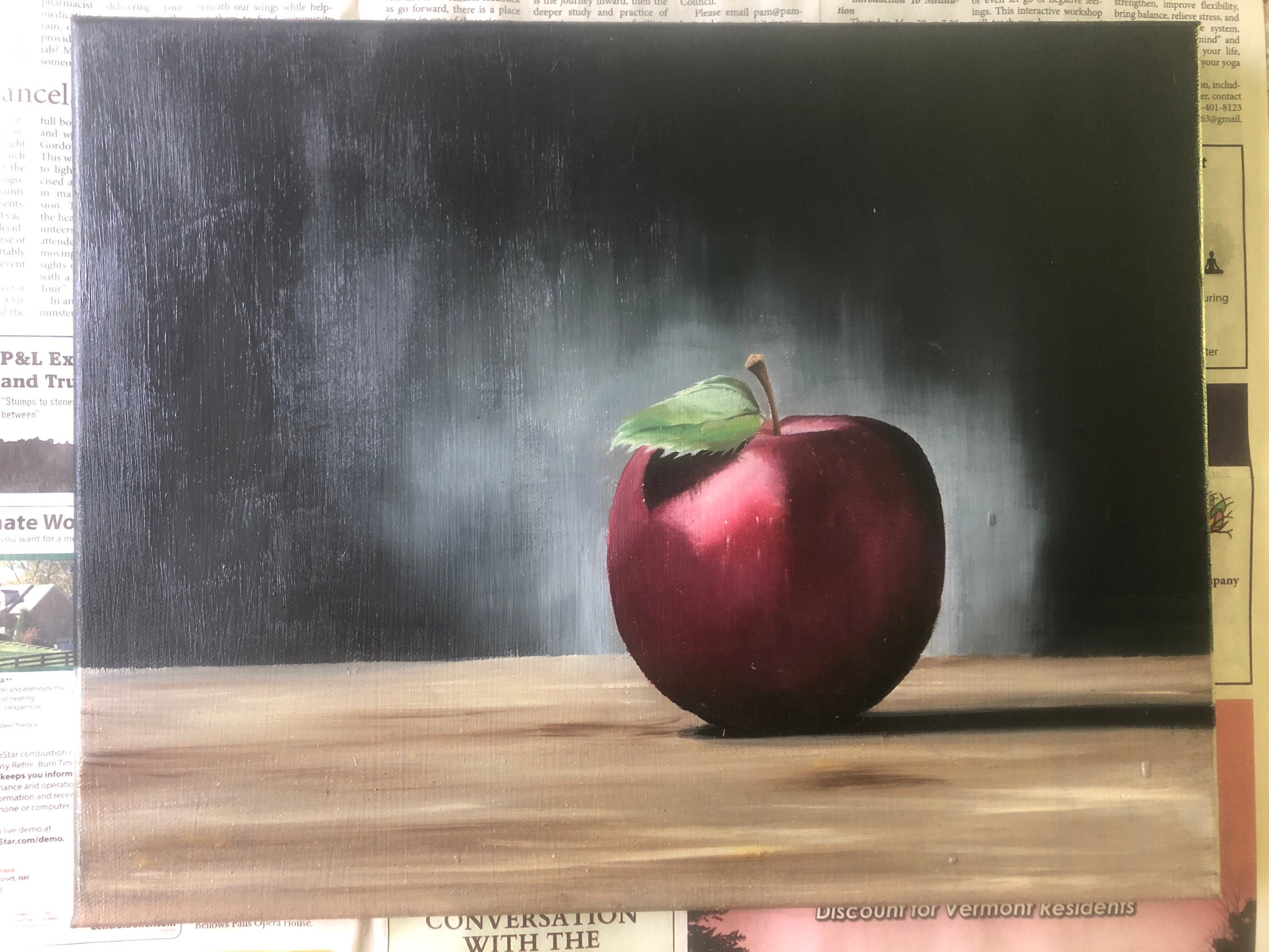 Apple Oil Painting, Original Oil Painting, Still Life Oil Painting ...