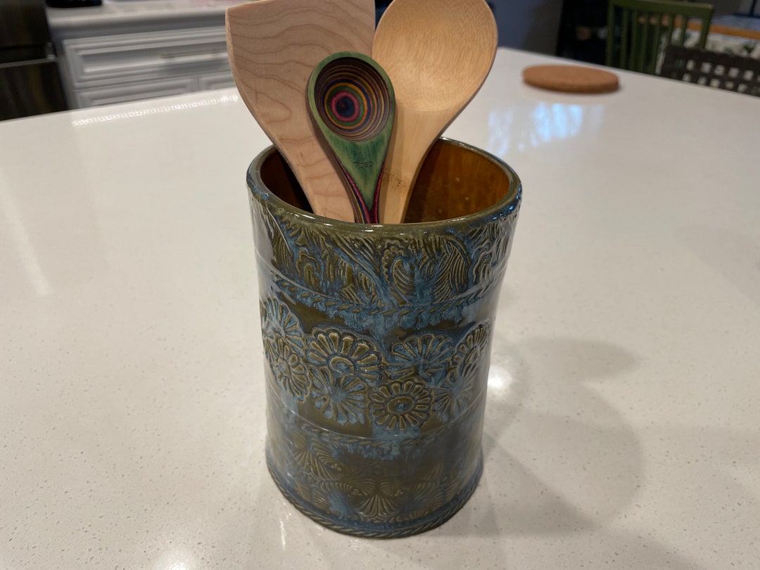 Hand Built Pottery Kitchen Utensil Holder - Etsy