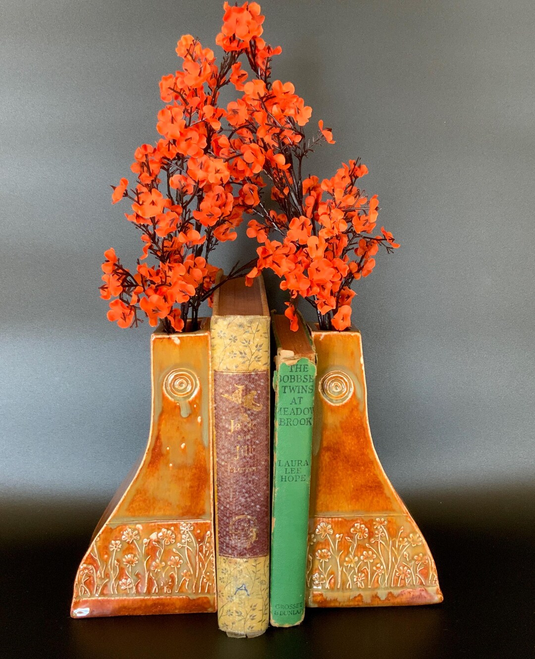 Bookend Vases (2) - Handbuilt Pottery Vases 8” High - Etsy