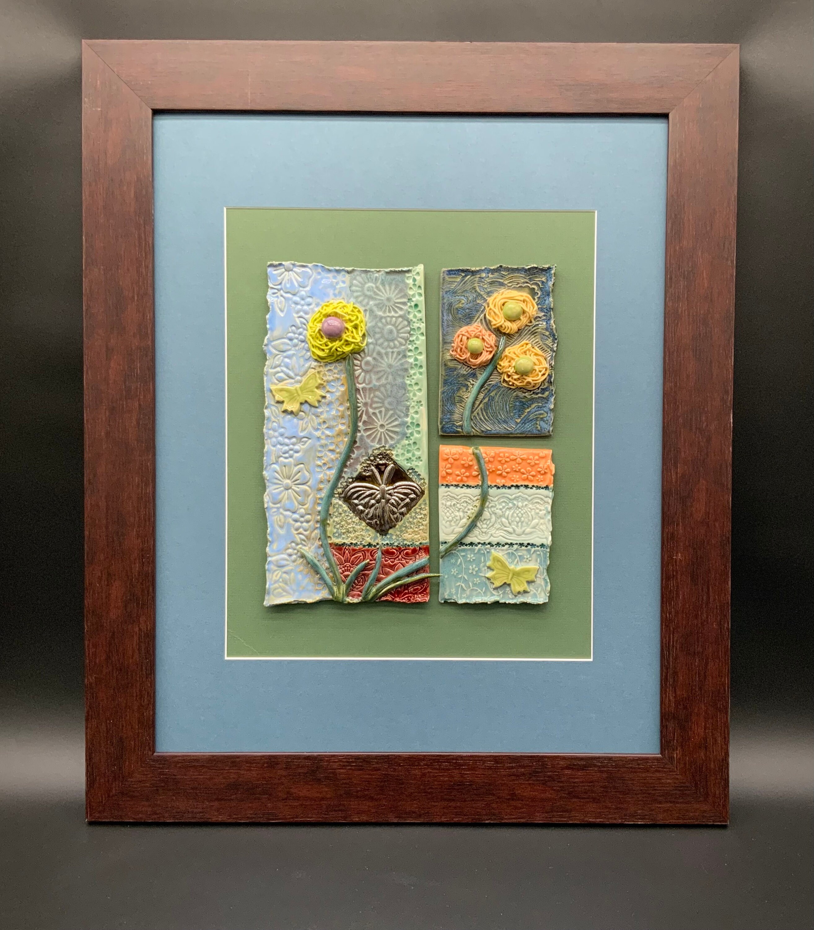 Pottery Wall Art Triptych Tiles 16” X 20” Framed - Etsy