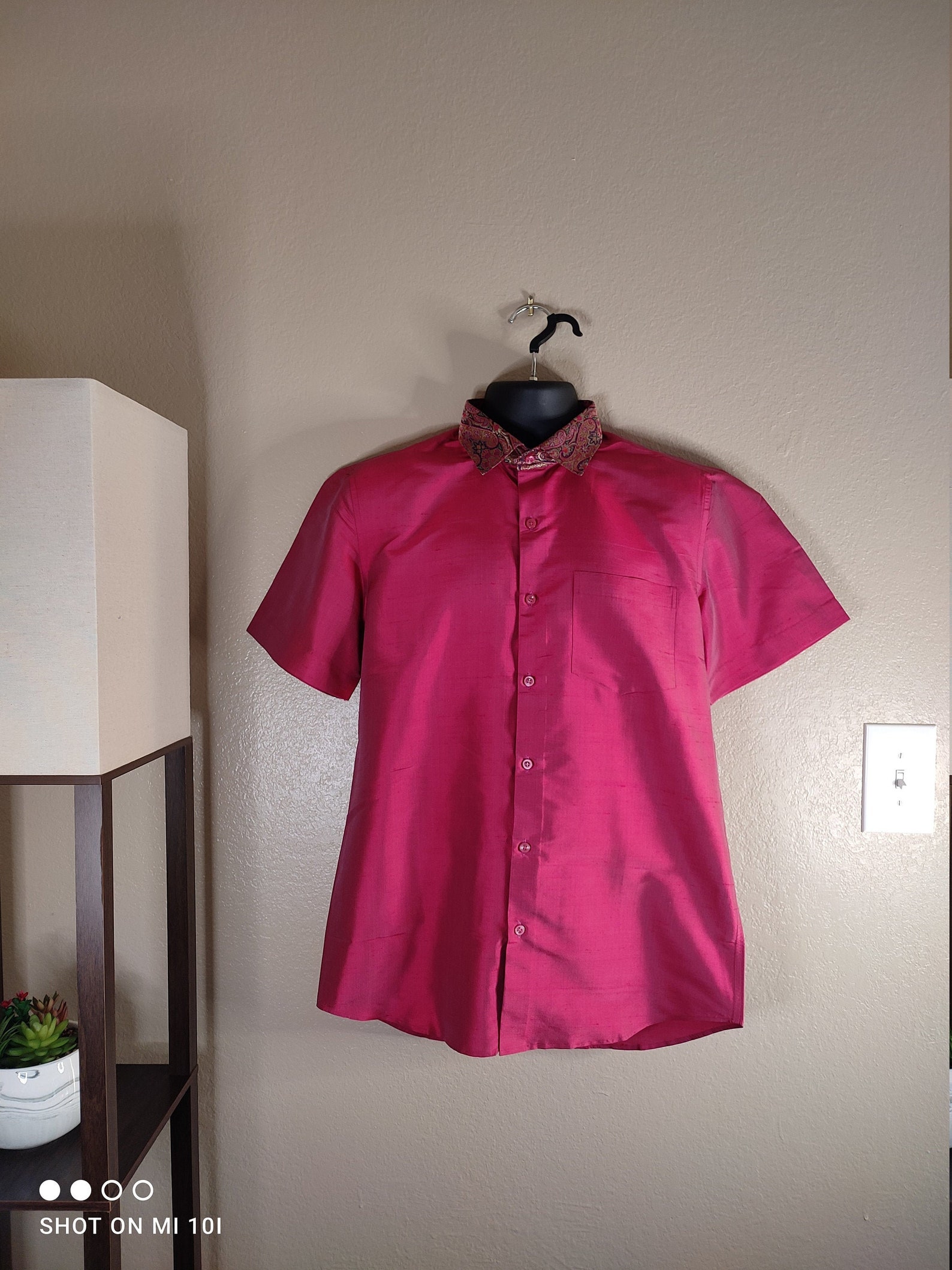 MENS SILK SHIRT Mens Red Silk Shirt Men's Dress Shirt | Etsy