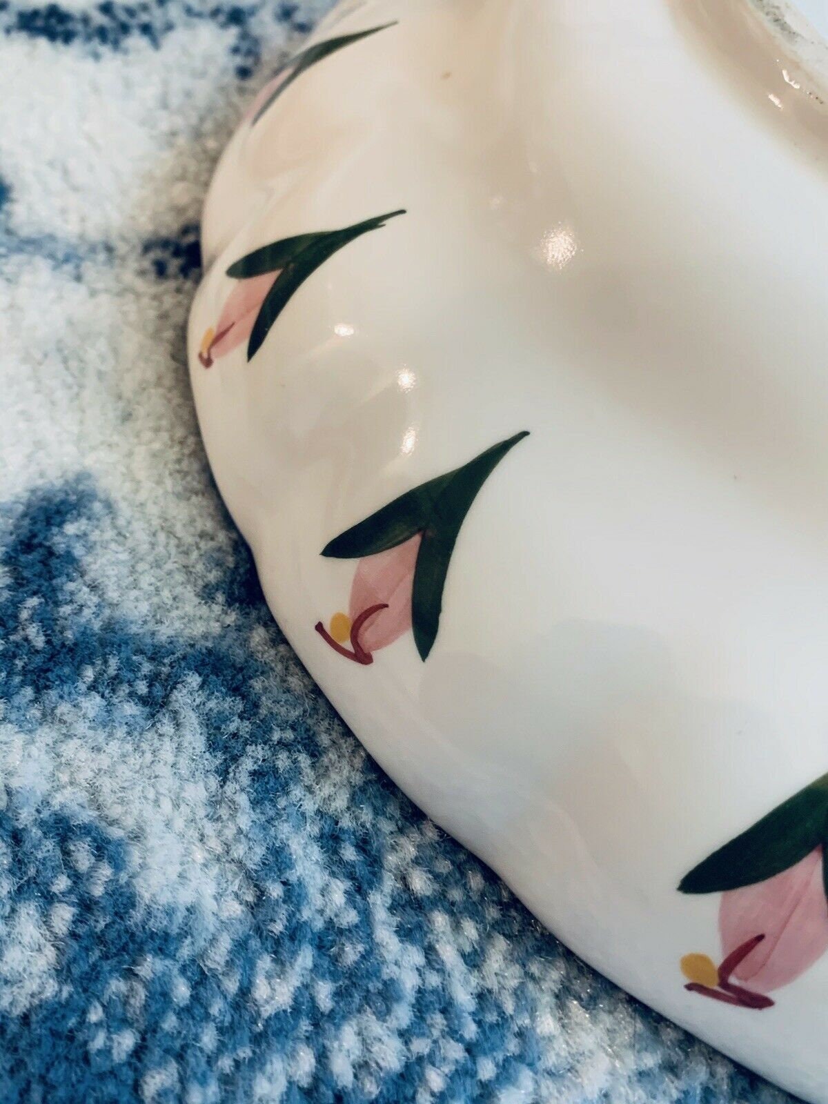 Vintage Pamela Silin-palmer Dancing Bunny Rabbit Bowl Dish Scalloped ...