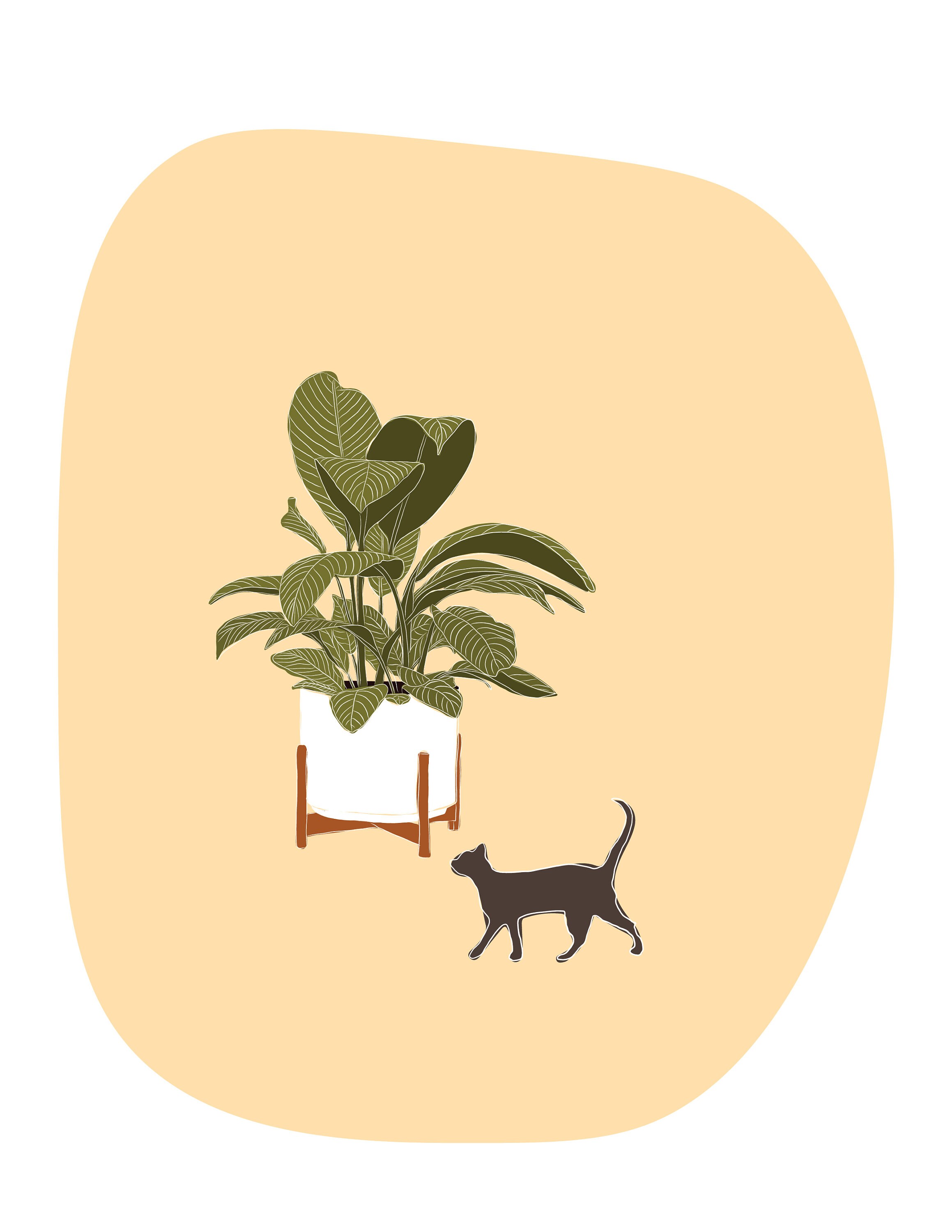 Fig Leaf Downloadable - Fig Leaf Printable Art - Fig Leaf and A Kitty ...