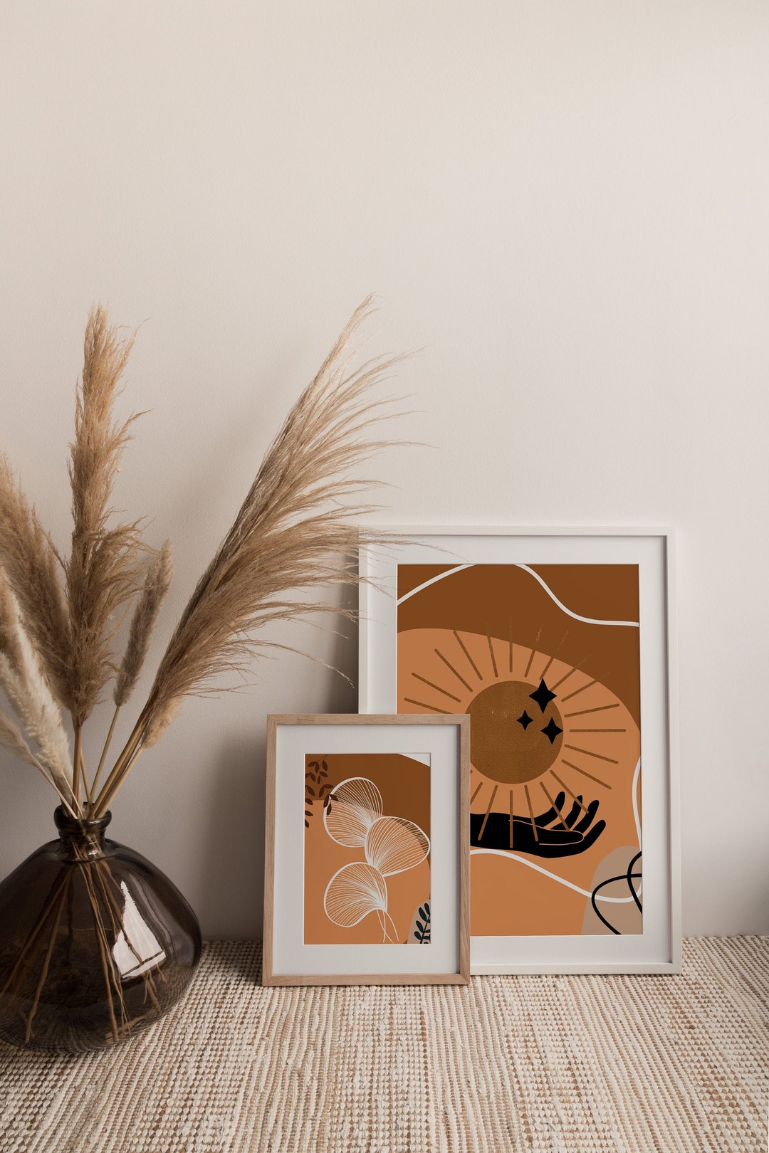 Boho Art Set Of 4 Prints Boho Wall Art Abstract Gallery Wall Set
