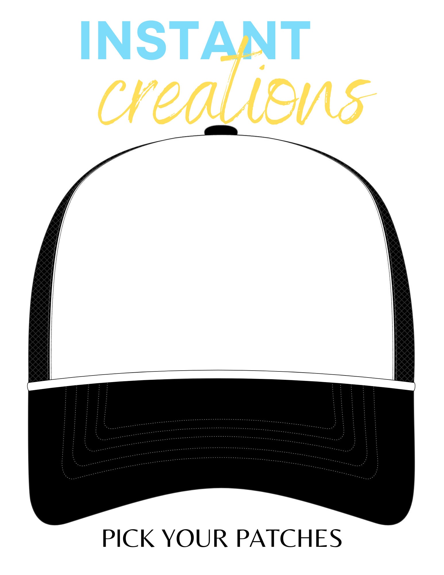 CUSTOM Trucker Hat Design Template - Design Patch Layout Printable - Etsy