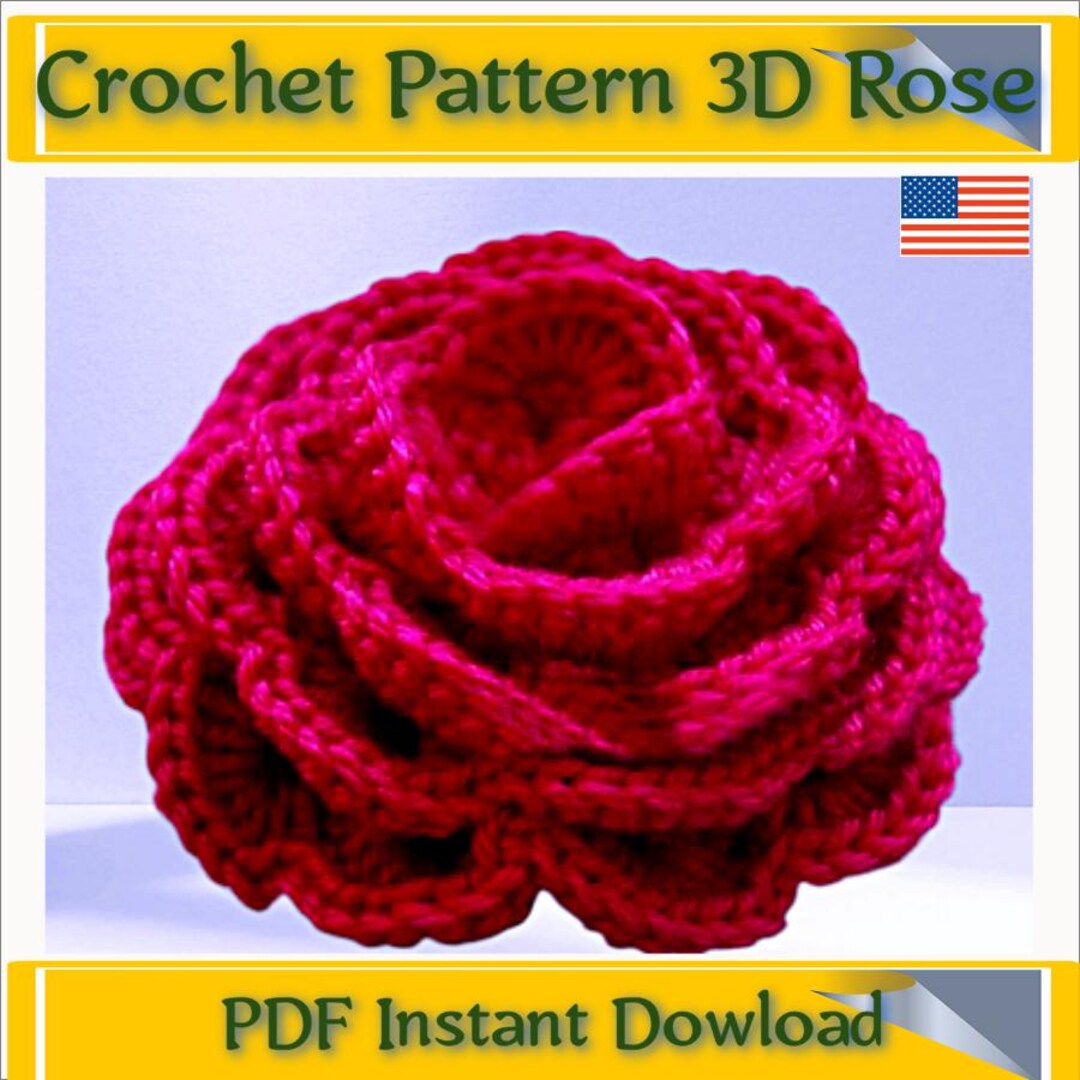 Easy Crochet 3D Rose Pattern: Amigurumi Flower Guide (PDF Download) - Etsy