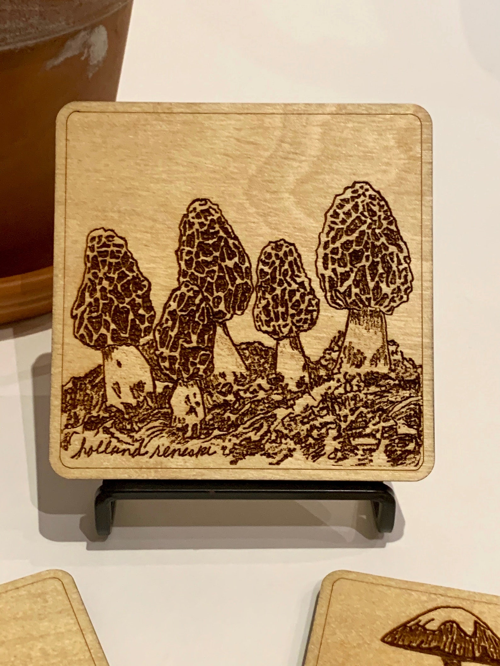 Mushroom Coasters Morel Coaster Liberty Cap Coaster Wavy | Etsy
