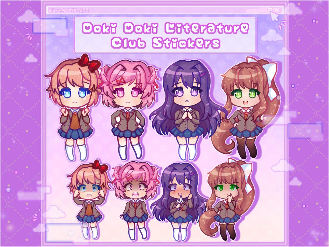 Doki Doki Literature Club Chibi Stickers [cute Kawaii Anime Girl ...