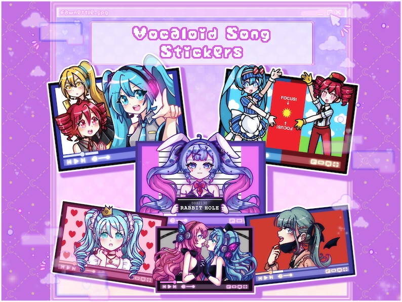 Vocaloid Song Stickers [cute Kawaii Anime Vocaloid Hatsune Miku ...
