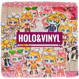Vocaloid Rin and Len Holographic and Vinyl Stickers weatherproof Die ...