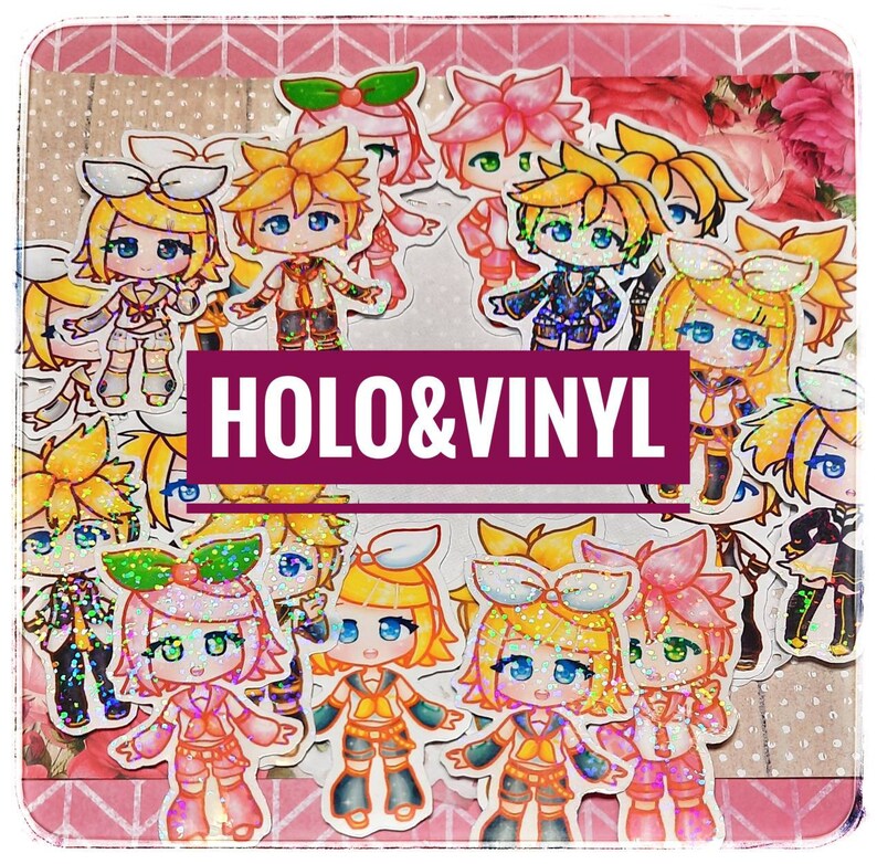 Vocaloid Rin and Len Holographic and Vinyl Stickers - Etsy