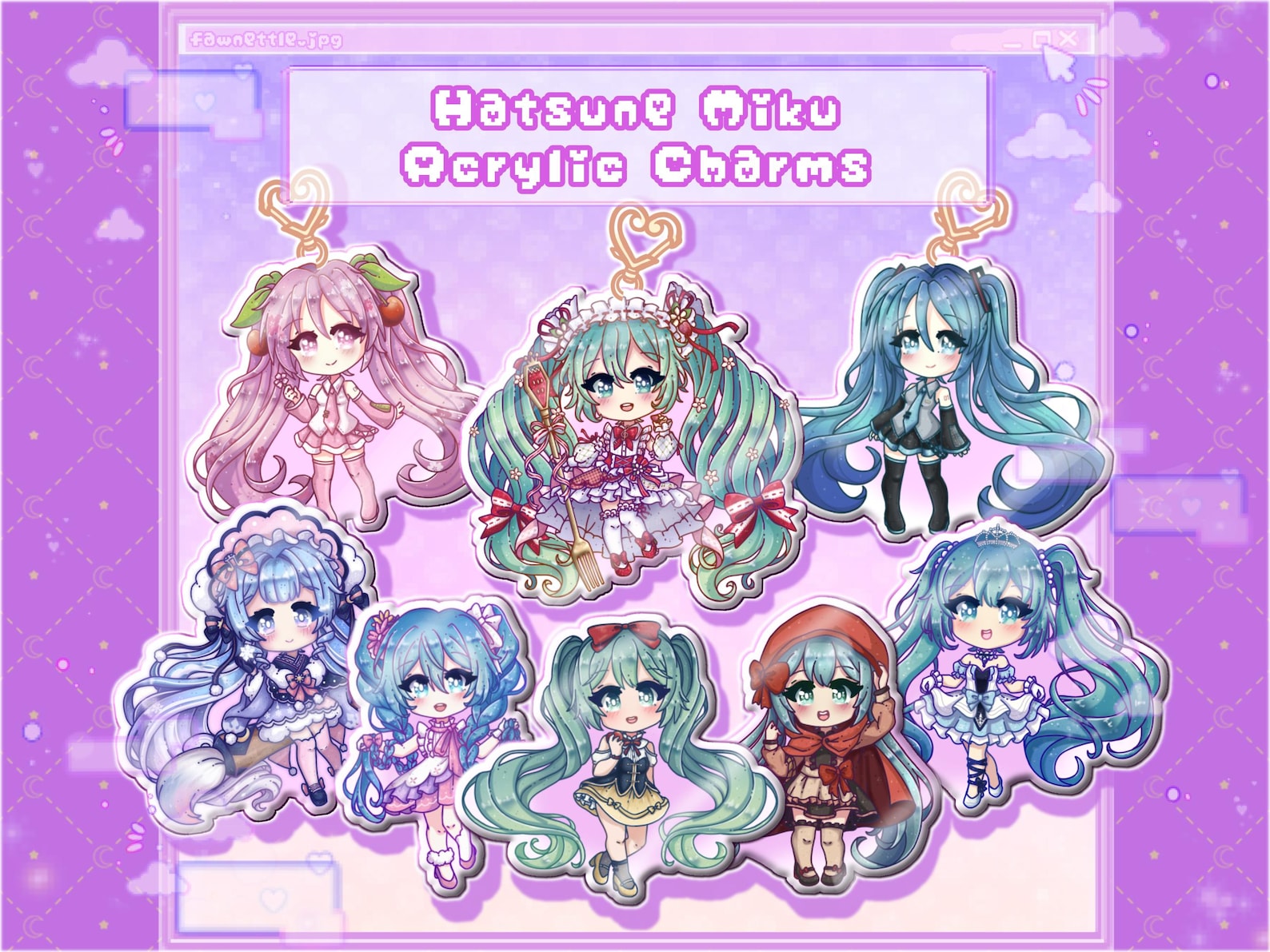 Vocaloid Hatsune Miku Acrylic Charms cute Kawaii Anime Acrylic Charm ...