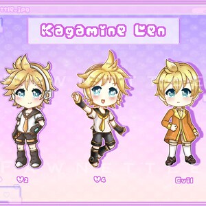 Vocaloid Kagamine Rin and Kagamine Len Stickers [cute Kawaii Anime Girl ...