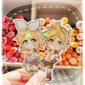 Vocaloid Kagamine Rin and Kagamine Len Holographic and Vinyl Stickers ...