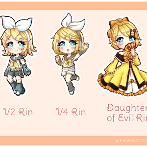 Vocaloid Kagamine Rin and Kagamine Len Holographic and Vinyl Stickers ...